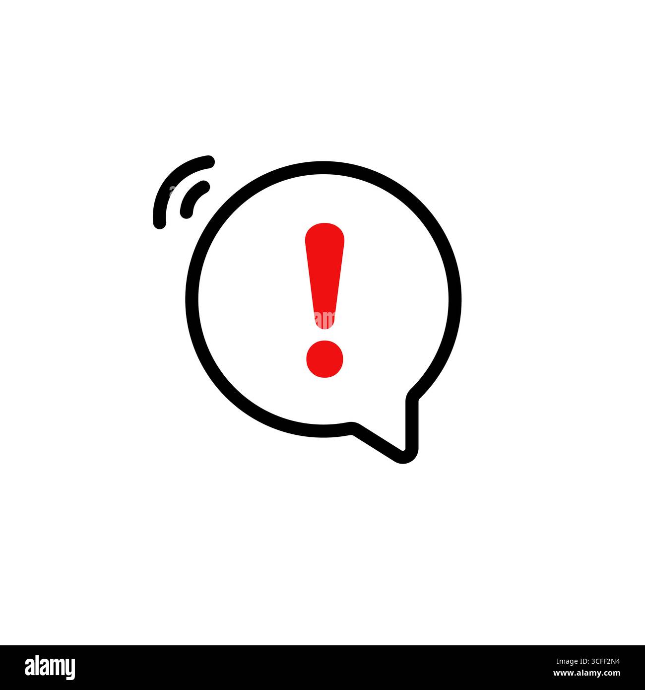 Exclamation mark in circle with motion lines for alerts and urgent ...