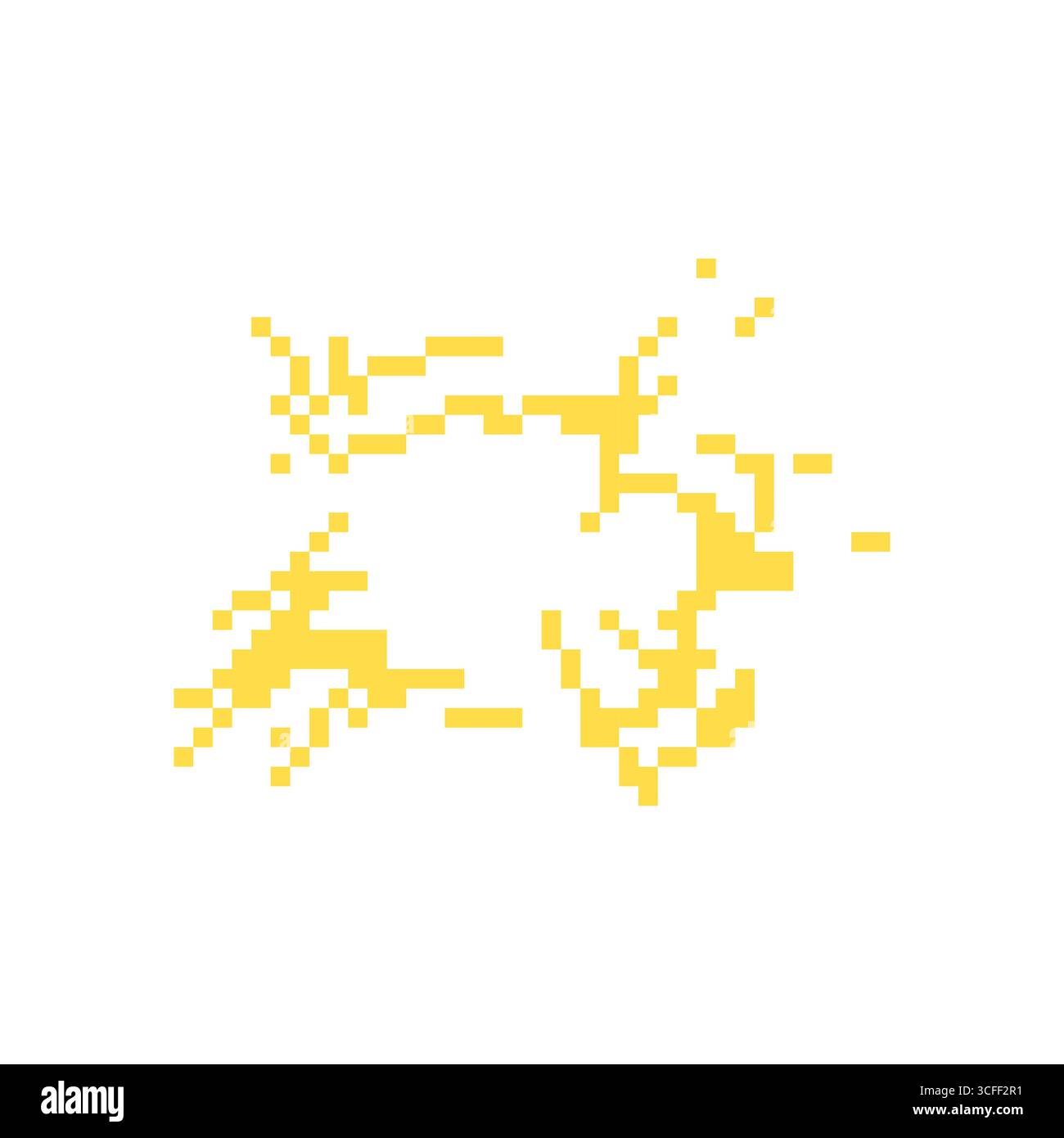 Mosaic pixel art lightning bolt in retro 8 bit style for nostalgic game ...
