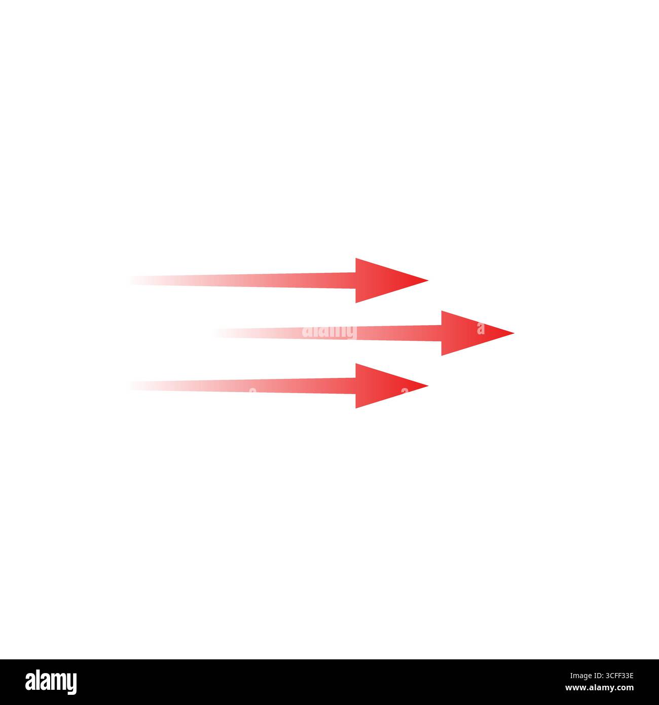 Arrow flow with three red curved arrows indicating smooth and dynamic ...