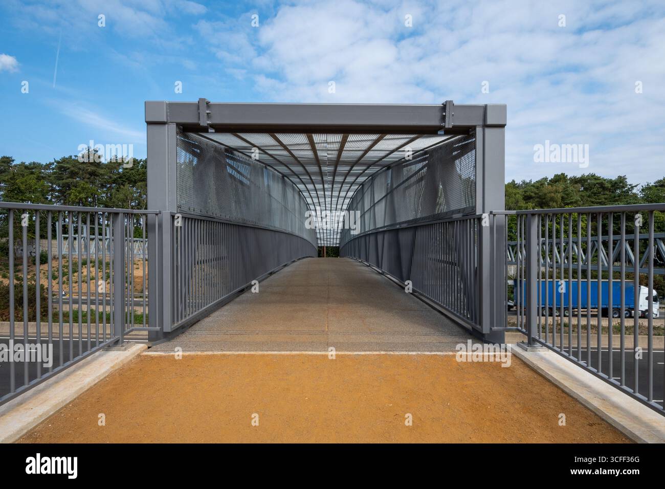 New footbridge over M3 opened in August 2025 connecting Bagshot with ...