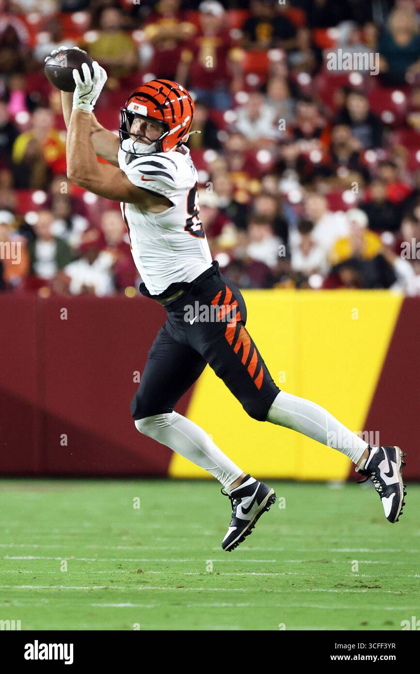 Cincinnati Bengals tight end Tanner Hudson (87) catches the ball during ...