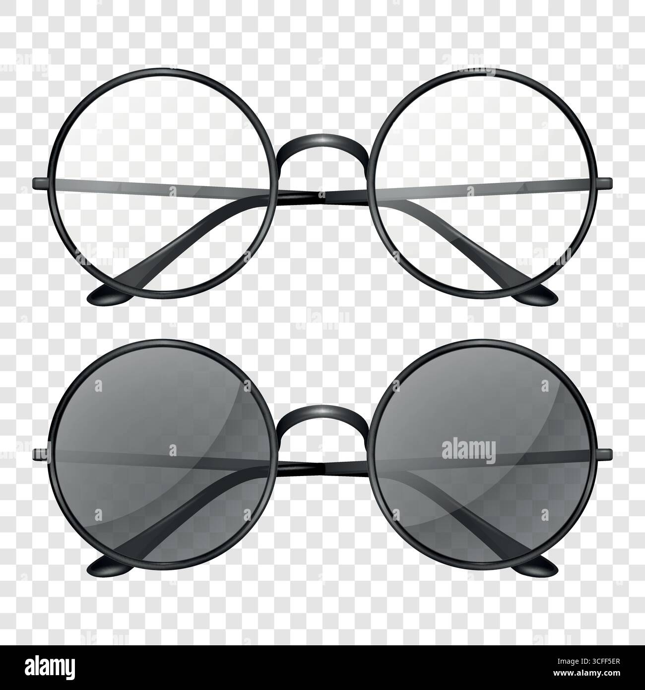 Round glasses fashion Black and White Stock Photos & Images - Alamy