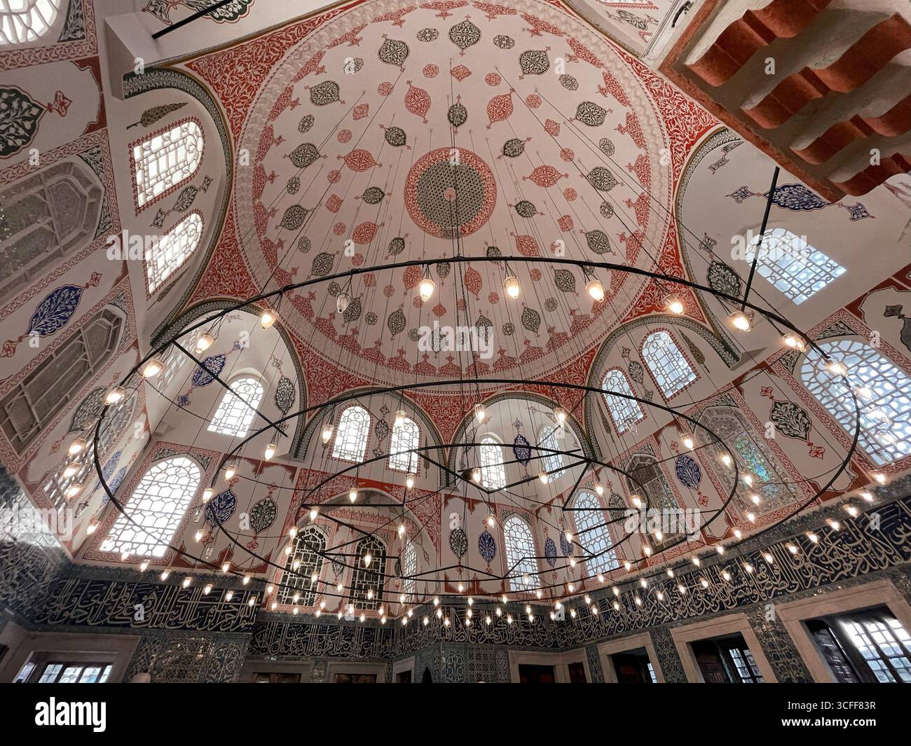 Istanbul, Turkiye - 18 JAN 2025: Wall detail covered with traditional ...