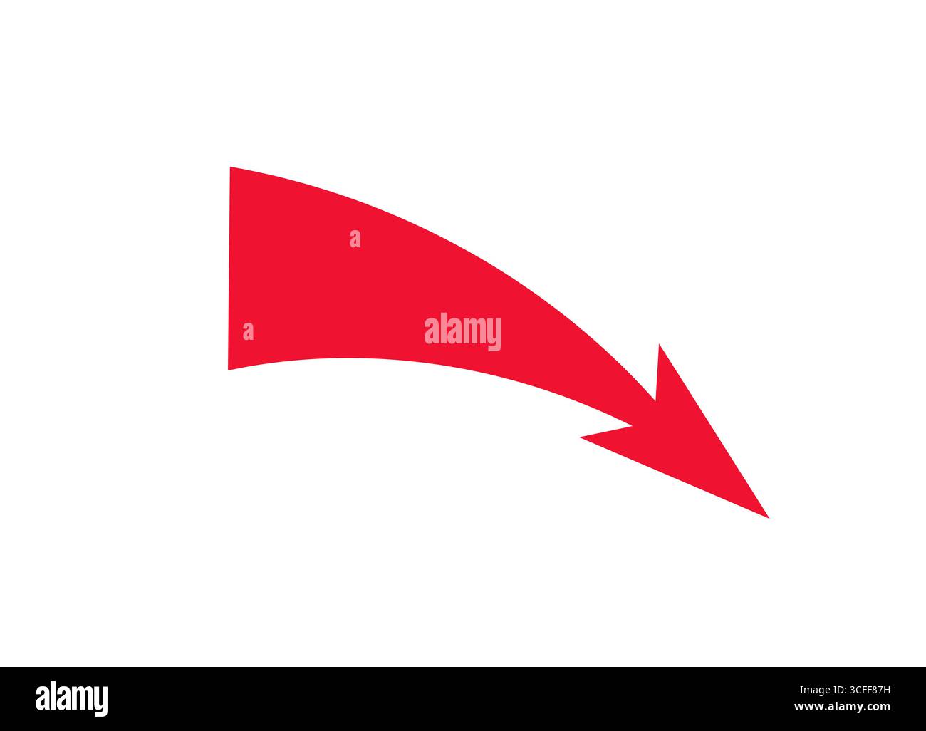 Bold curved arrow for attack strategy with red gradient and strong ...