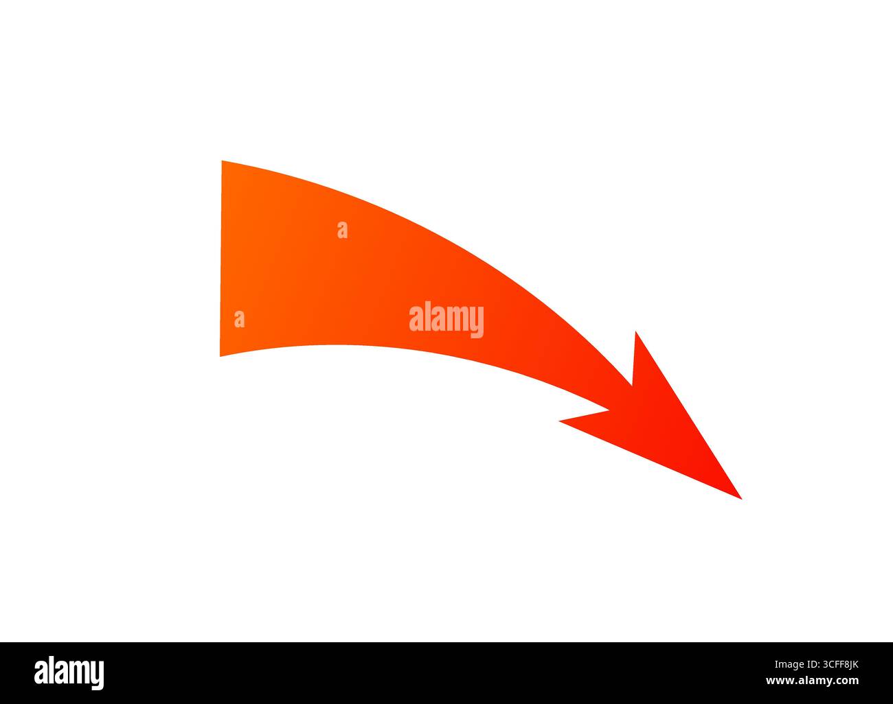 Bold curved war arrow with gradients showing strategic attack movement ...