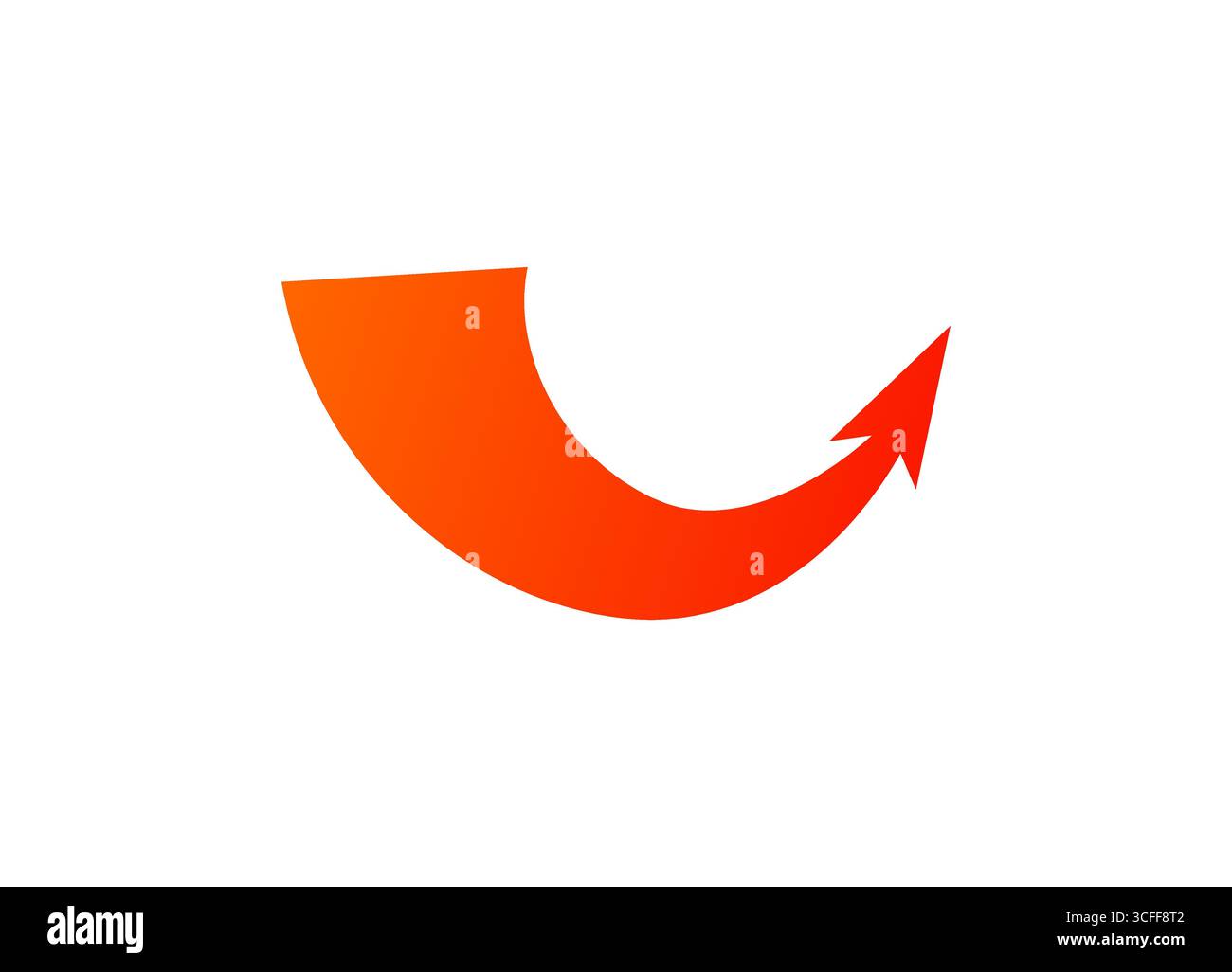 Bold curved arrow with orange gradient symbolizing dynamic motion and ...