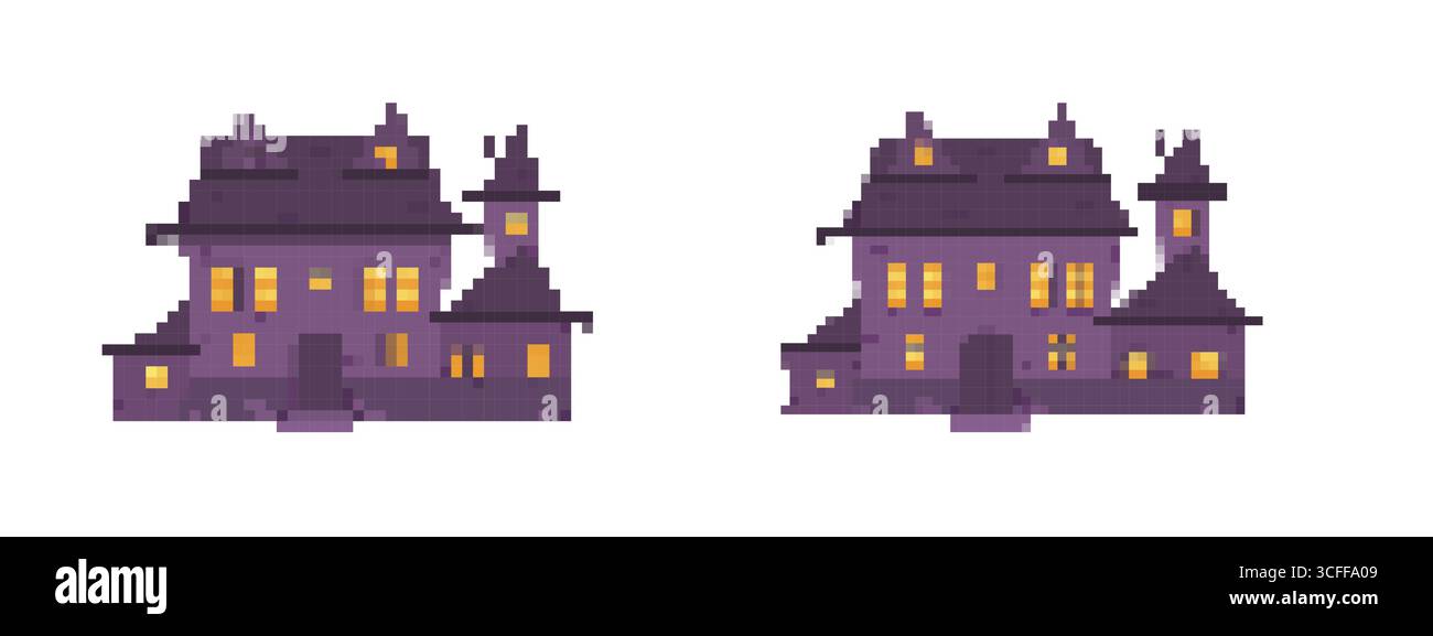 Pixel art haunted house design for halloween themes Stock Vector Image ...