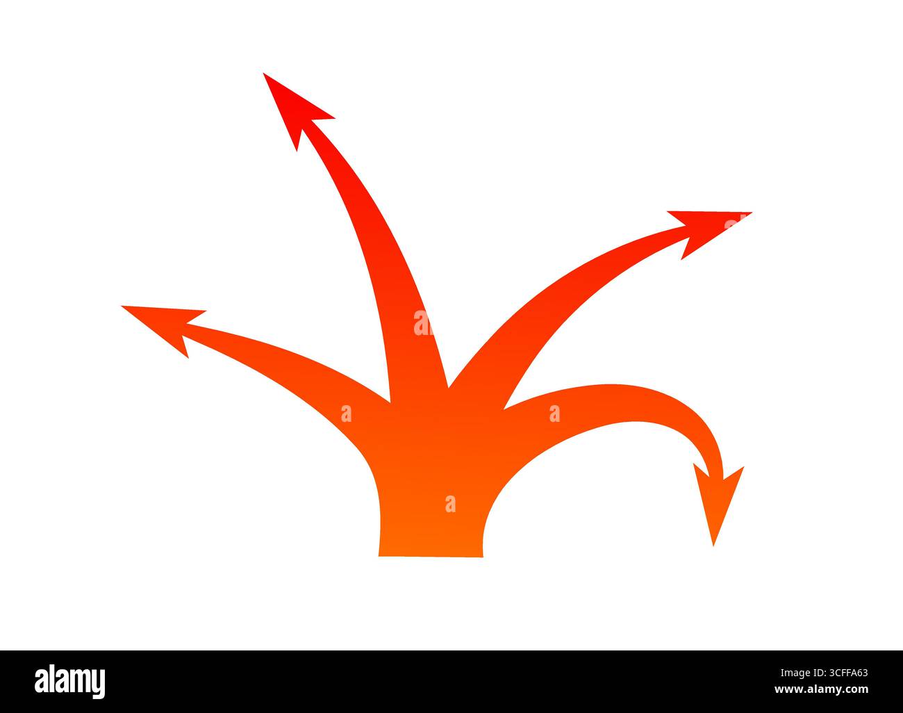 Dynamic curved and straight arrows illustrating strategy and tactical ...