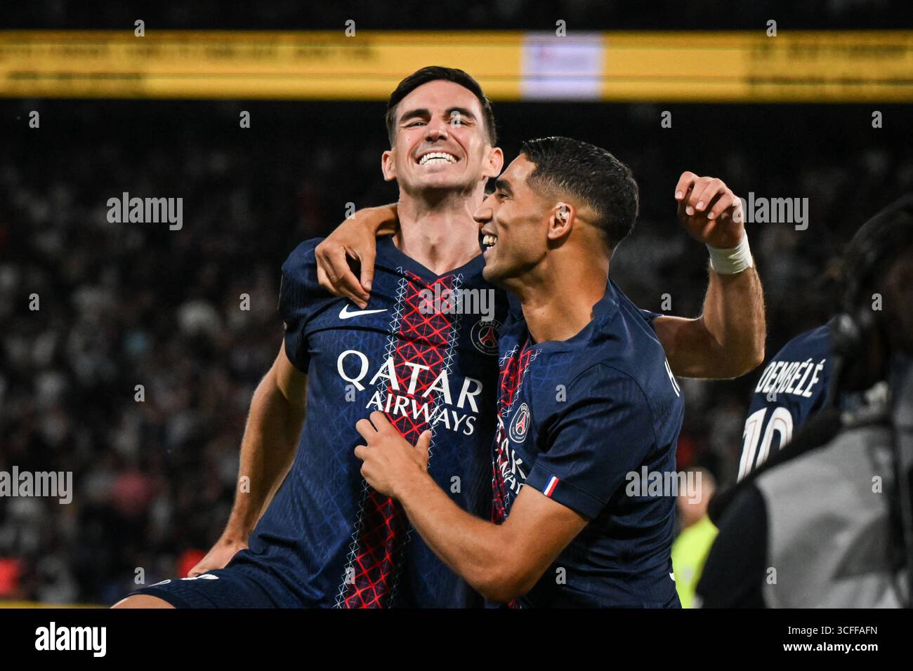 Paris Saint-Germain’s midfielder Fabian Ruiz celebrates scoring a goal ...