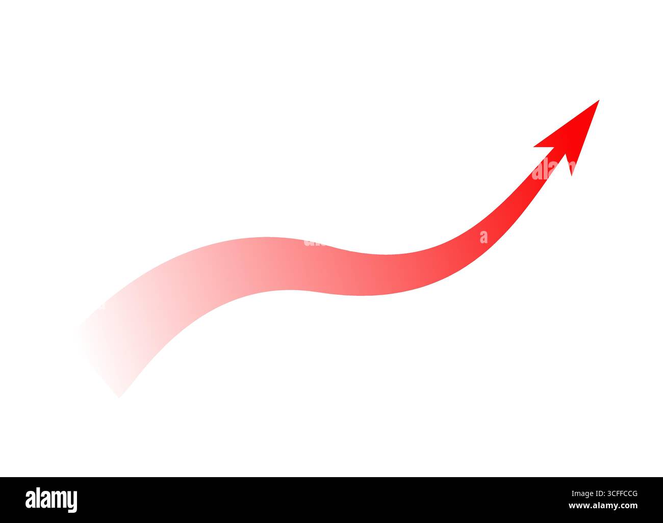 Dynamic red arrow with bold curve representing war strategy and motion ...