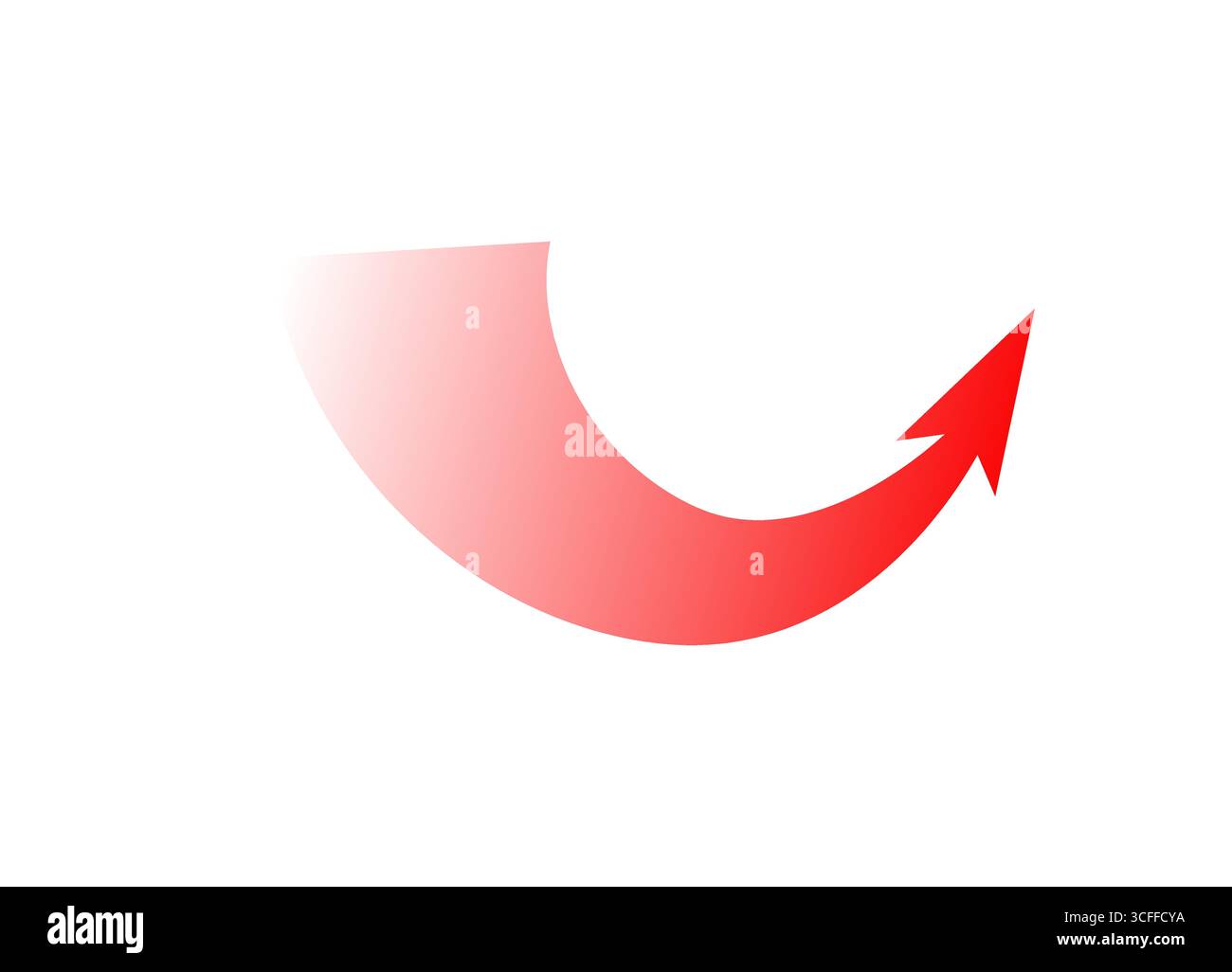 Dynamic curved war arrow with bold red gradient for strategic motion ...