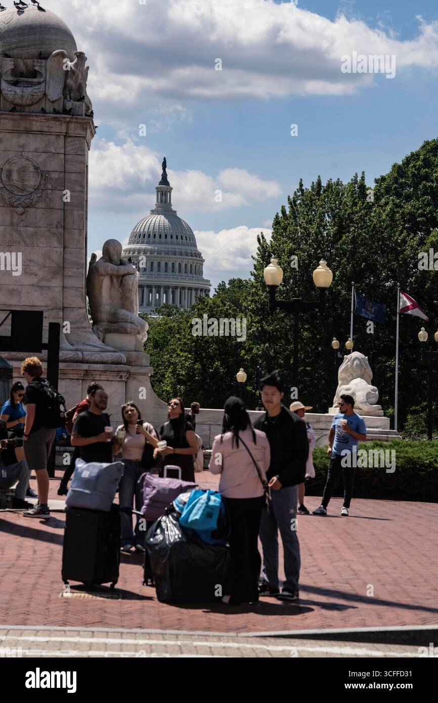 View around Washington DC and the US capital and union station & the ...