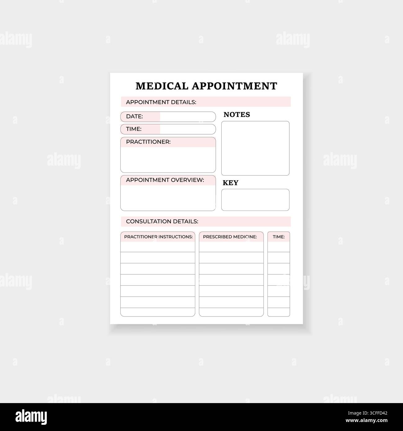 Medical appointment template for scheduling and tracking patient ...