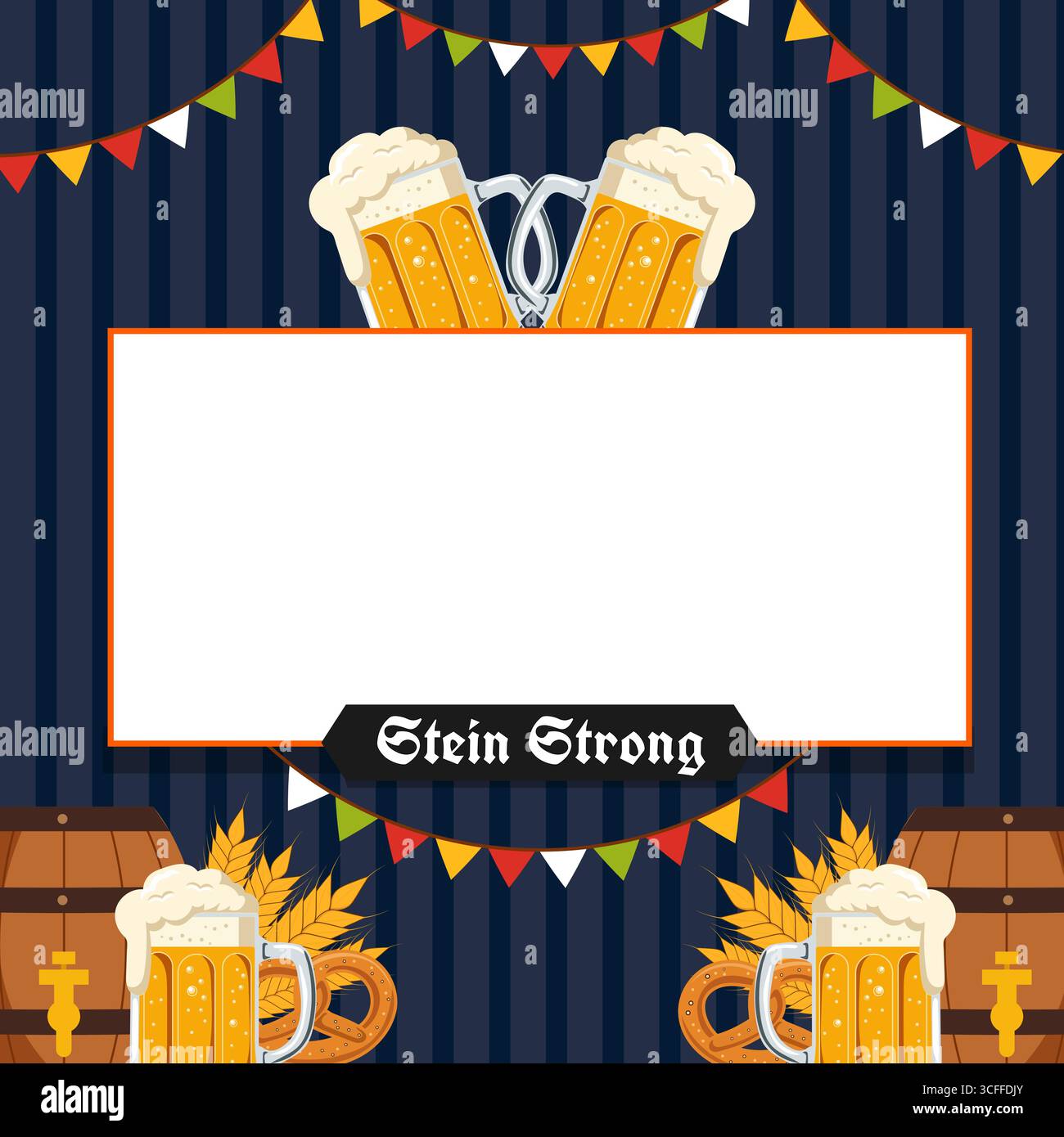Oktoberfest Social Media Post Template Featuring Beer and Bavarian ...
