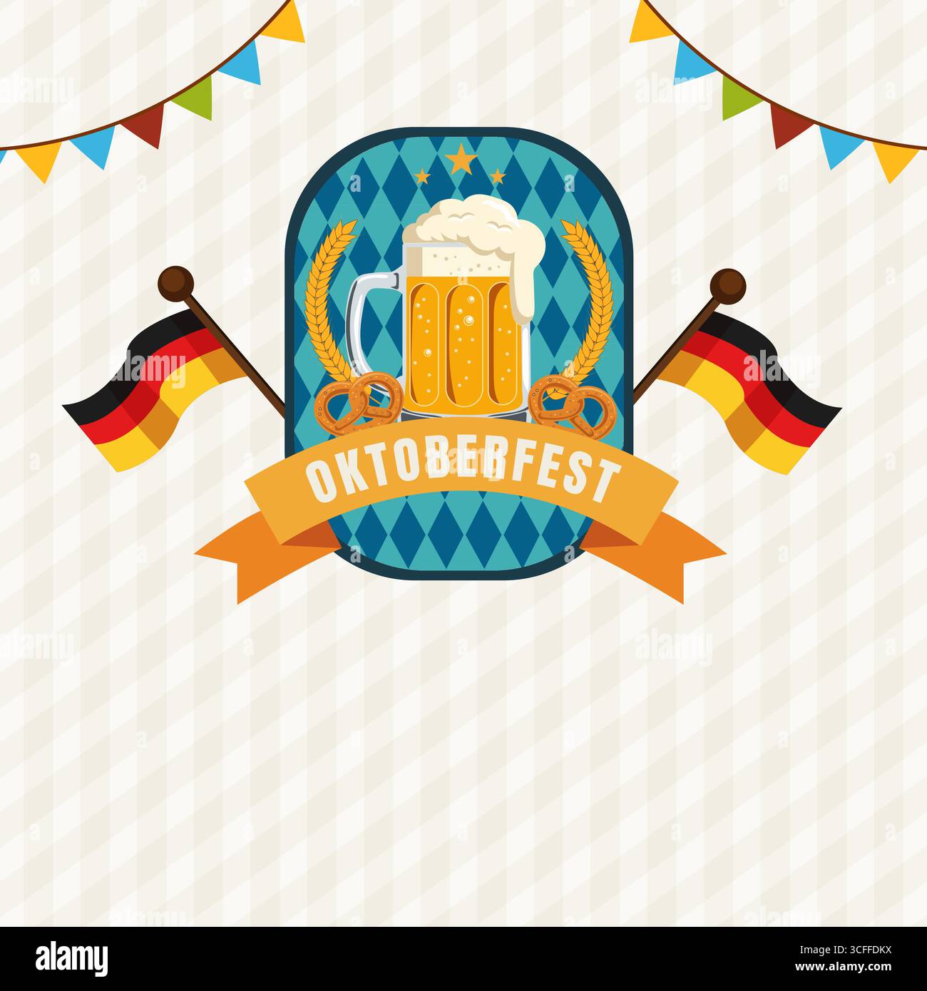 Oktoberfest Social Media Post Template Featuring Beer and Bavarian ...