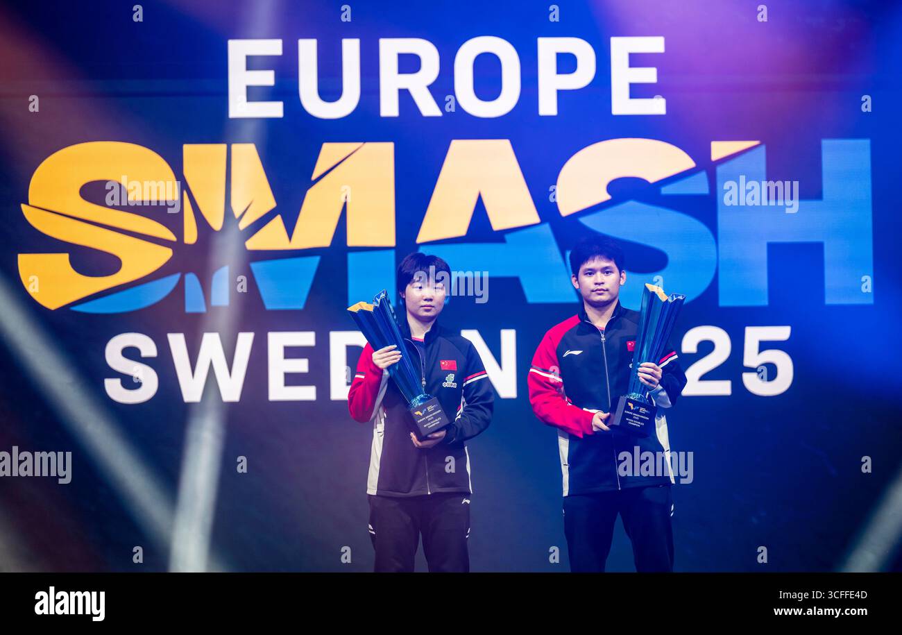 MALMÖ 2025-08-22Lin Shidong / Kuai Man from China won the mixed doubles ...