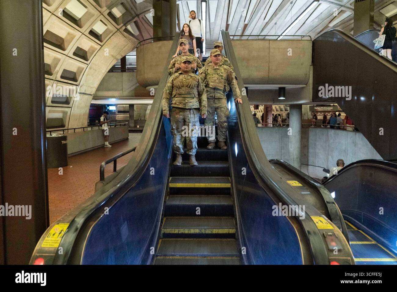 Members of the District of Columbia National Guard patrol Chinatown ...