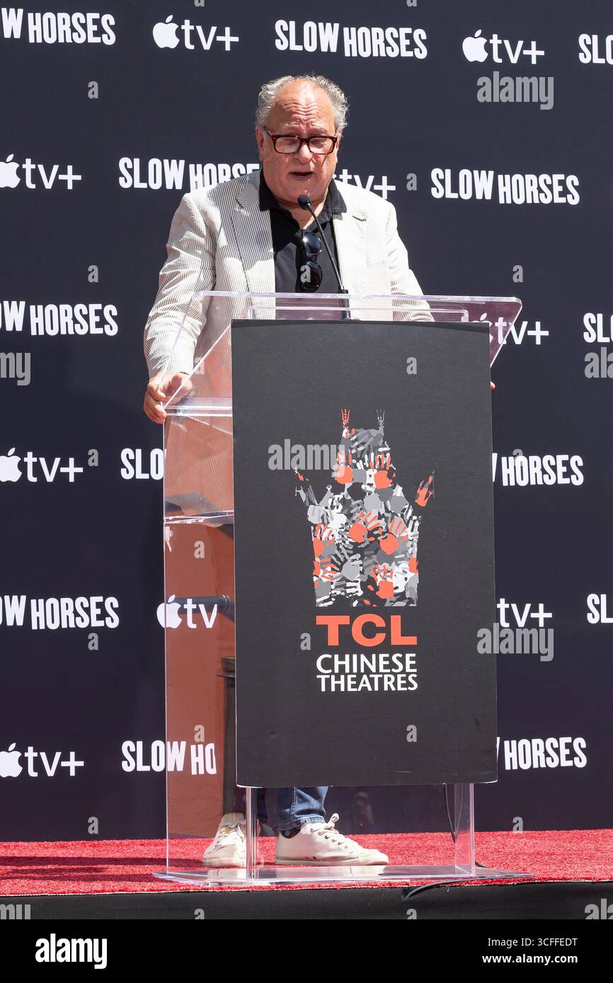 Douglas Urbanski speaks at Gary Oldman’s Hand and Footprint in Cement ...