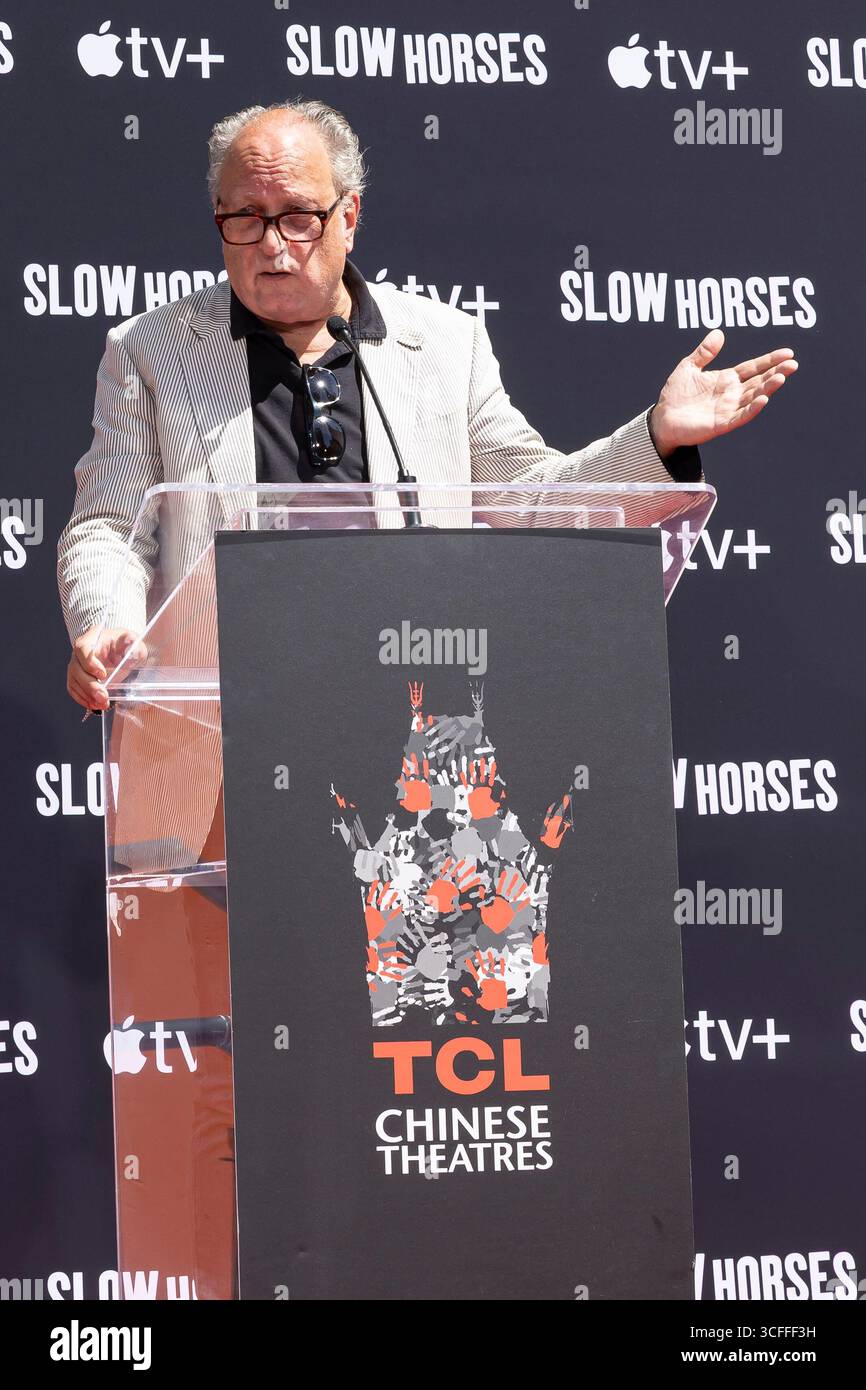 Douglas Urbanski speaks at Gary Oldman’s Hand and Footprint in Cement ...