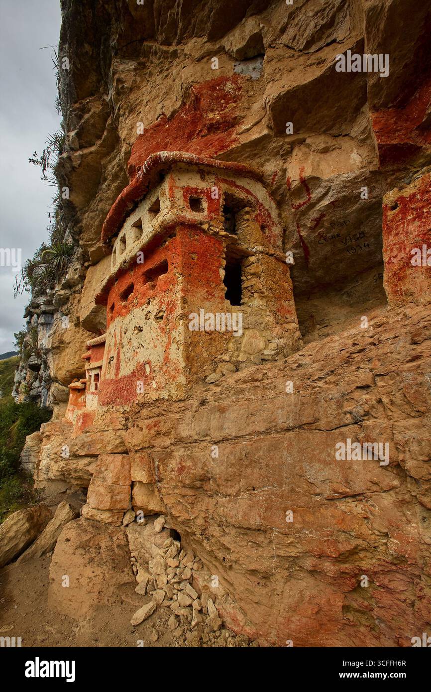 The painted mausoleums of Revash cling to the cliffs of Chachapoyas ...
