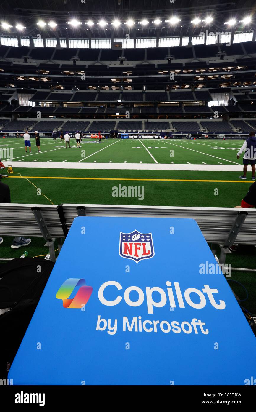 Microsoft copilot system on the sideline before a NFL preseason ...