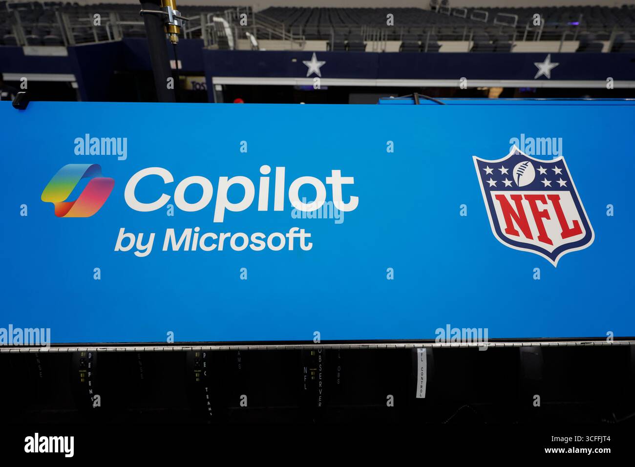 Microsoft copilot system on the sideline before a NFL preseason ...