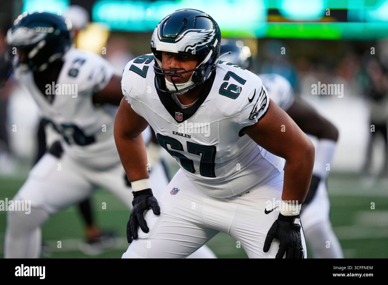 Philadelphia Eagles offensive tackle Laekin Vakalahi (67) warms up ...