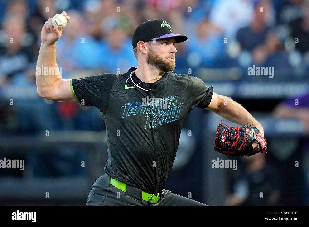 Tampa Bay Rays pitcher Adrian Houser delivers to the St. Louis ...
