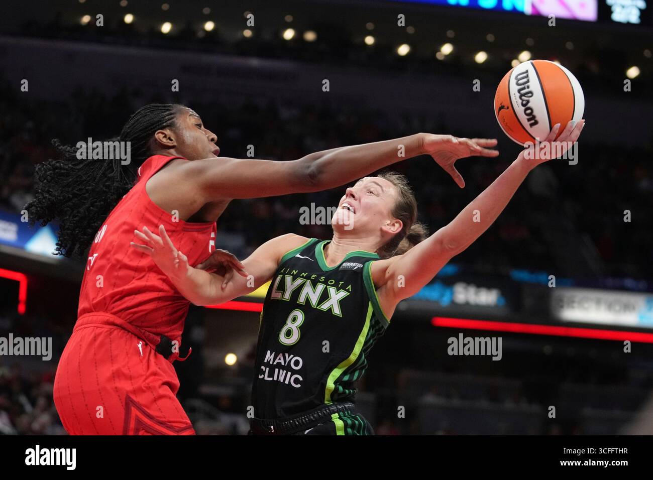 Minnesota Lynx's Alanna Smith (8) shoots against Indiana Fever's Aliyah ...