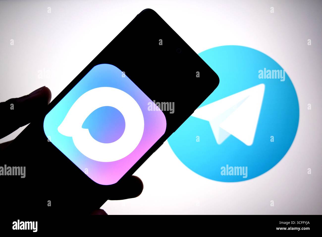 In this photo illustration, a MAX messenger app logo is seen displayed ...