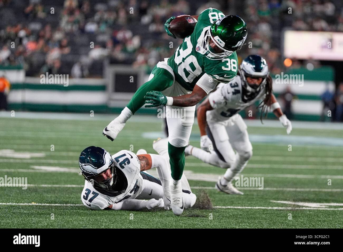 New York Jets running back Lawrance Toafili (38) carries against ...