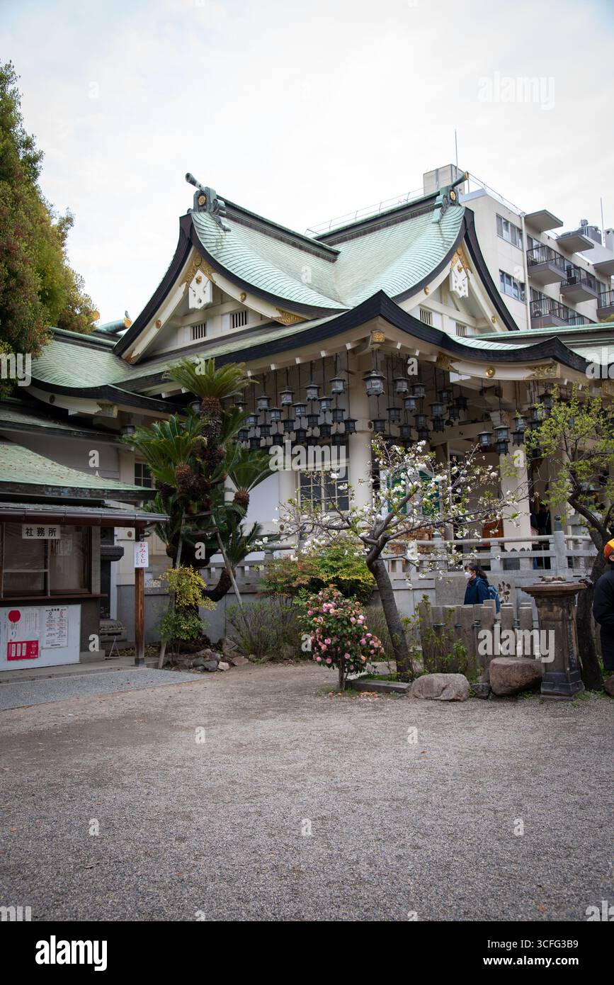 Traditional Japanese Shrine with Green Roof. Classic Shinto shrine with ...