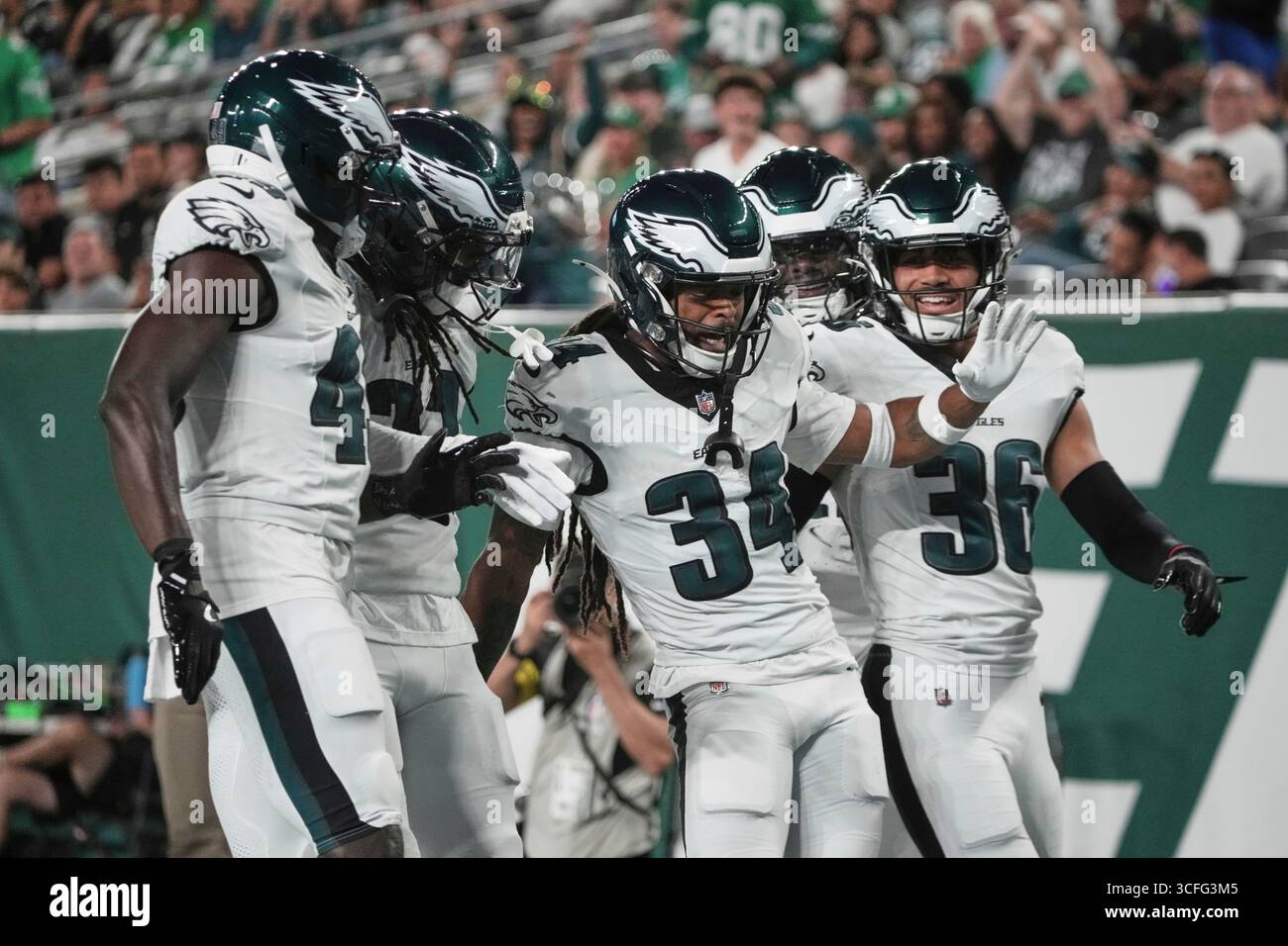Philadelphia Eagles cornerback Parry Nickerson (34) celebrates his ...
