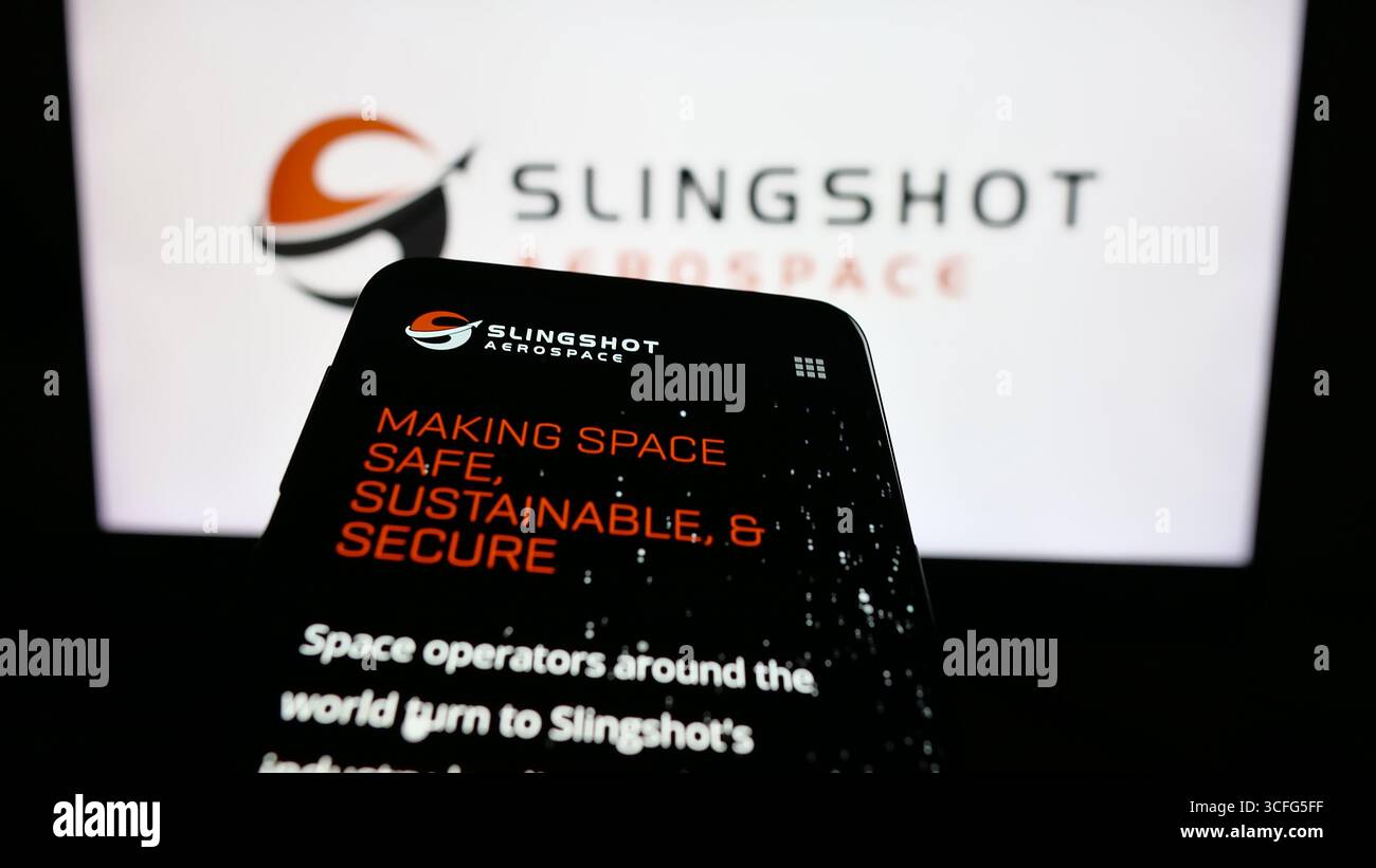 In this photo illustration, a mobile phone with the website of US space ...