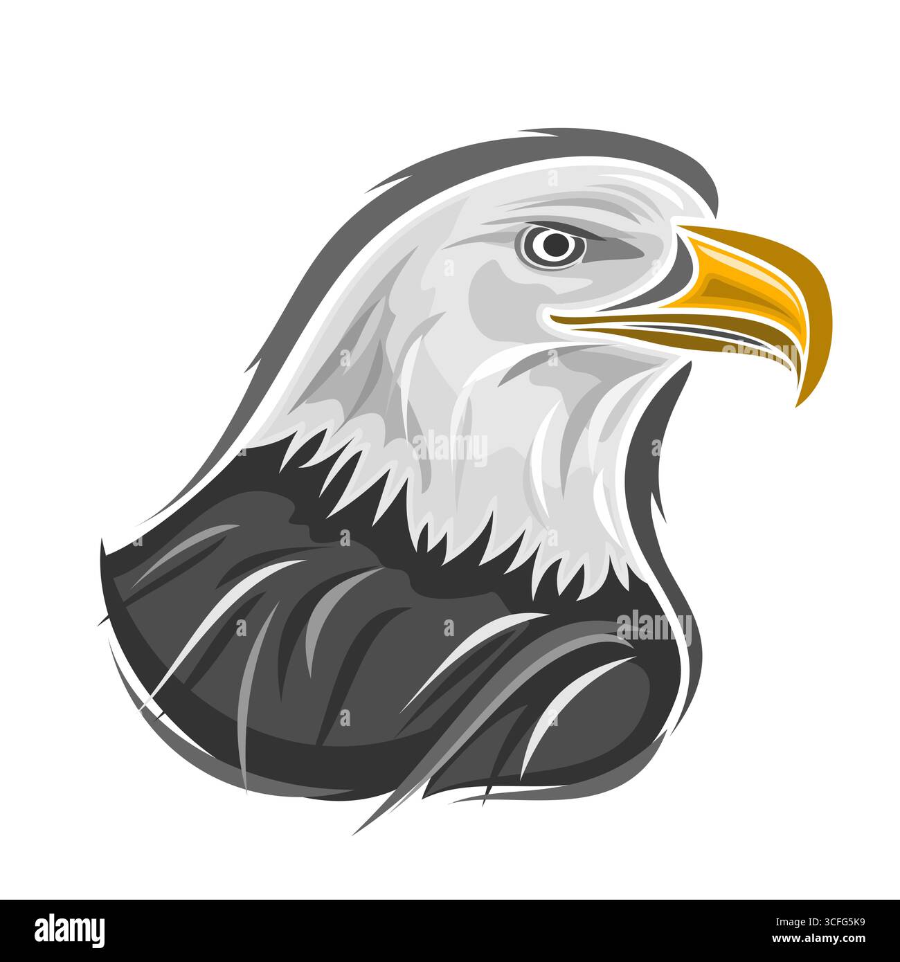 Bird of prey white background Stock Vector Images - Alamy