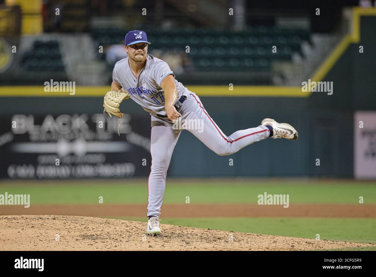 Winston-Salem, NC: Wilmington Blue Rocks pitcher Lucas Knowles (17 ...