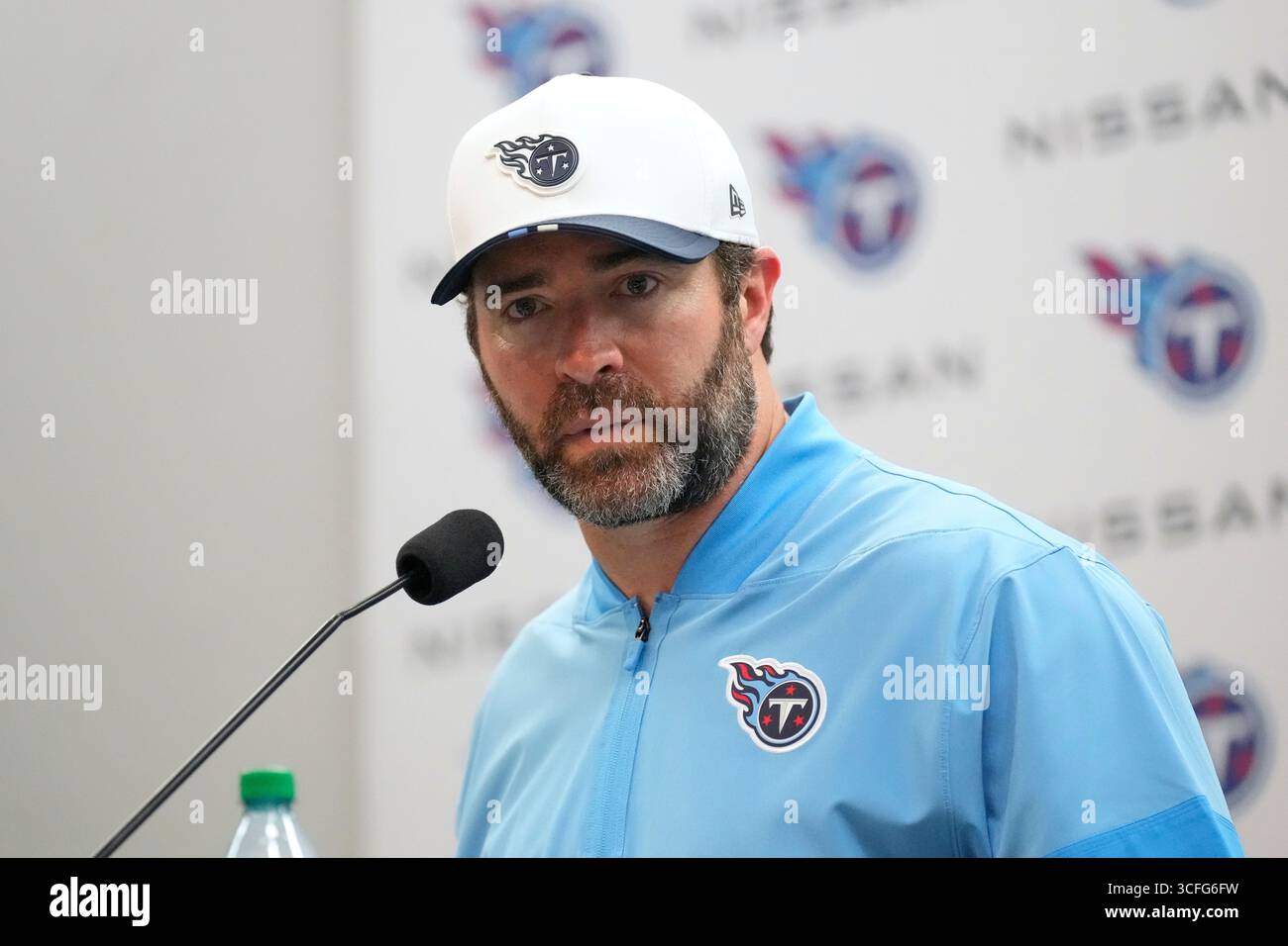 Tennessee Titans head coach Brian Callahan speaks during news ...