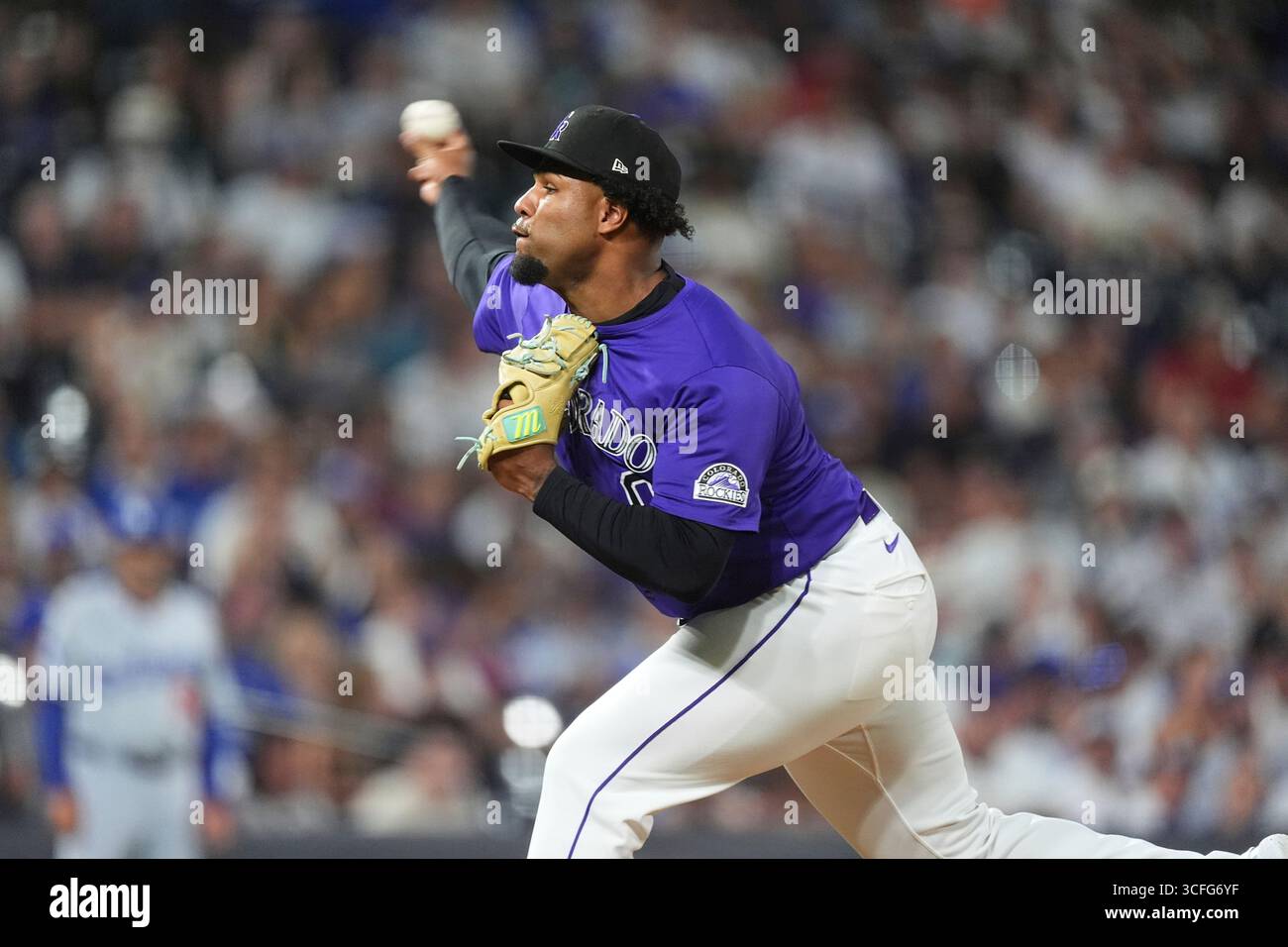 Colorado Rockies relief pitcher Jaden Hill (0) in the ninth inning of a baseball game Thursday ...