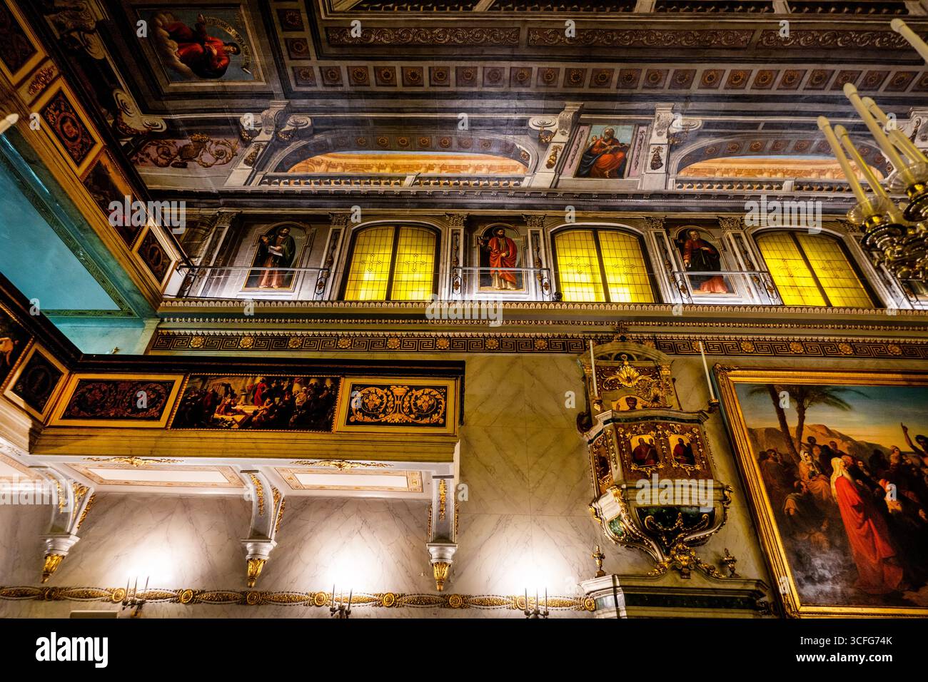Interior of Greek Orthodox Church of Saint Nicholas in Trieste, Italy ...