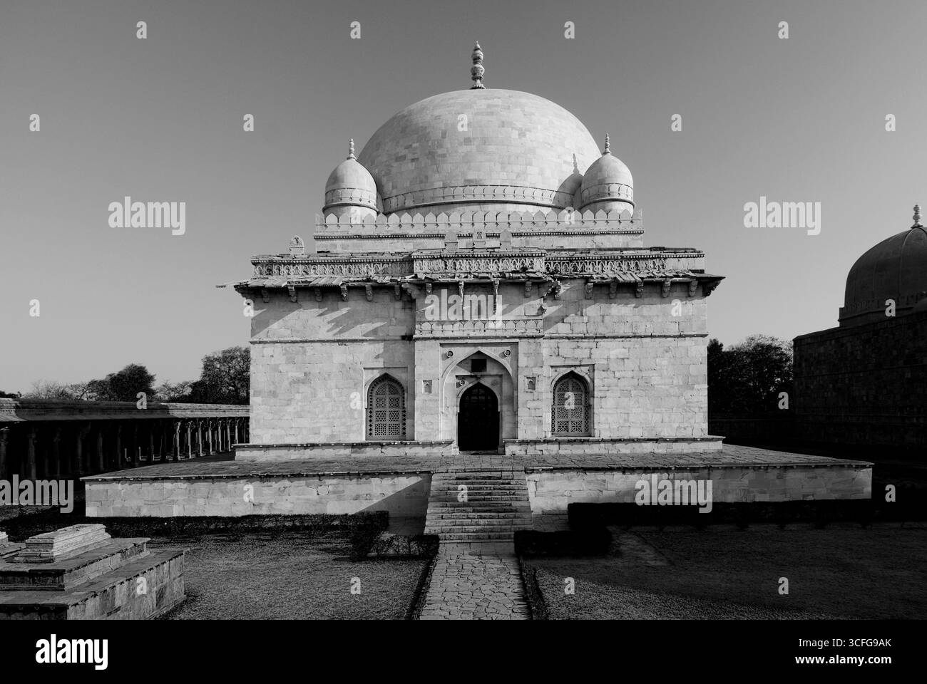 Black and white photo of Hoshang Shahs Tomb at Mandu state Madhya ...