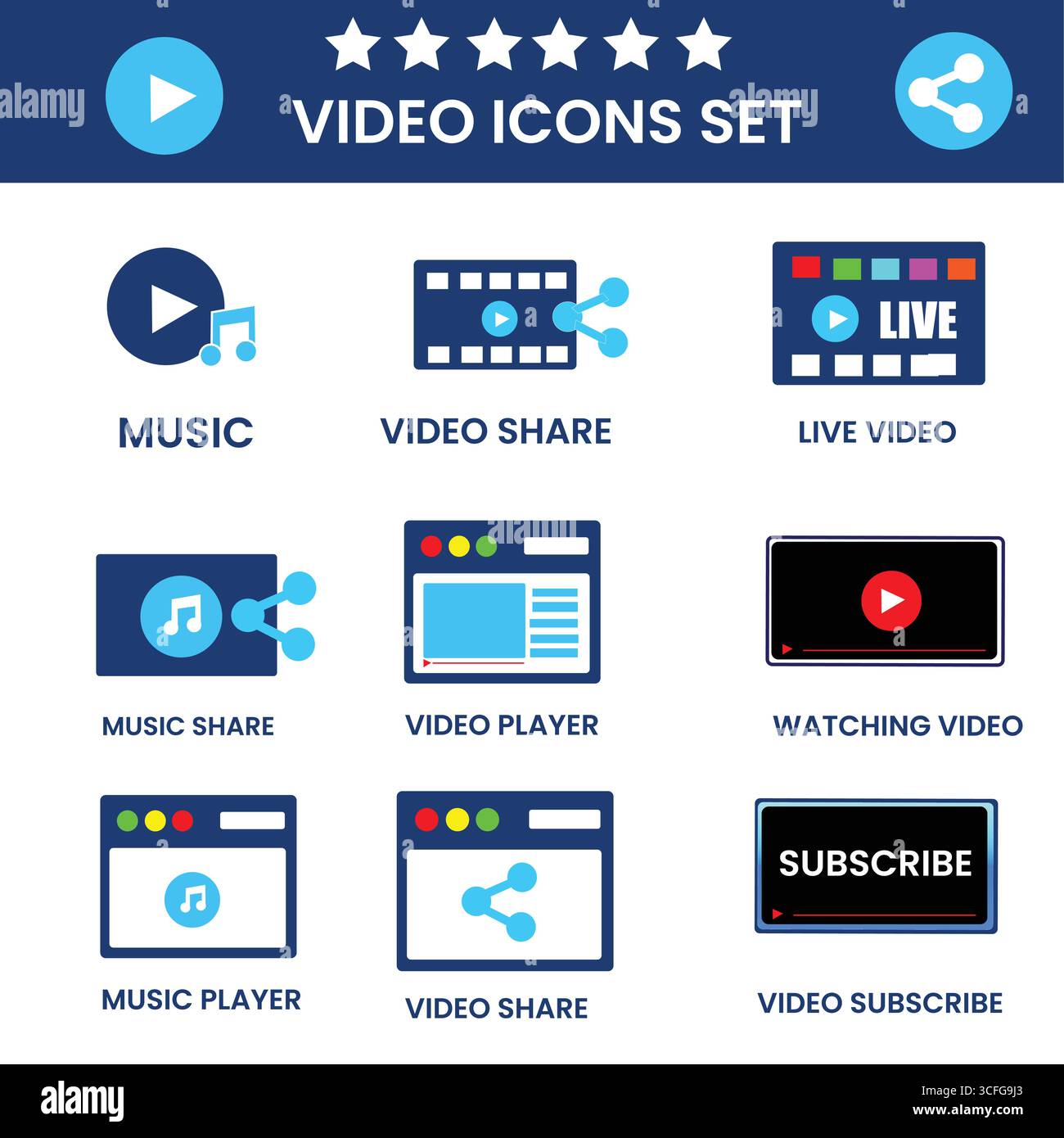 Video streaming set Stock Vector Images - Alamy