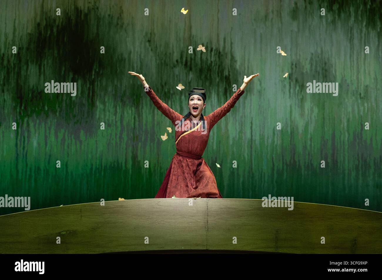Xuan Cheng as Zhu Yingtai performs during dress rehearsal for Hong Kong ...