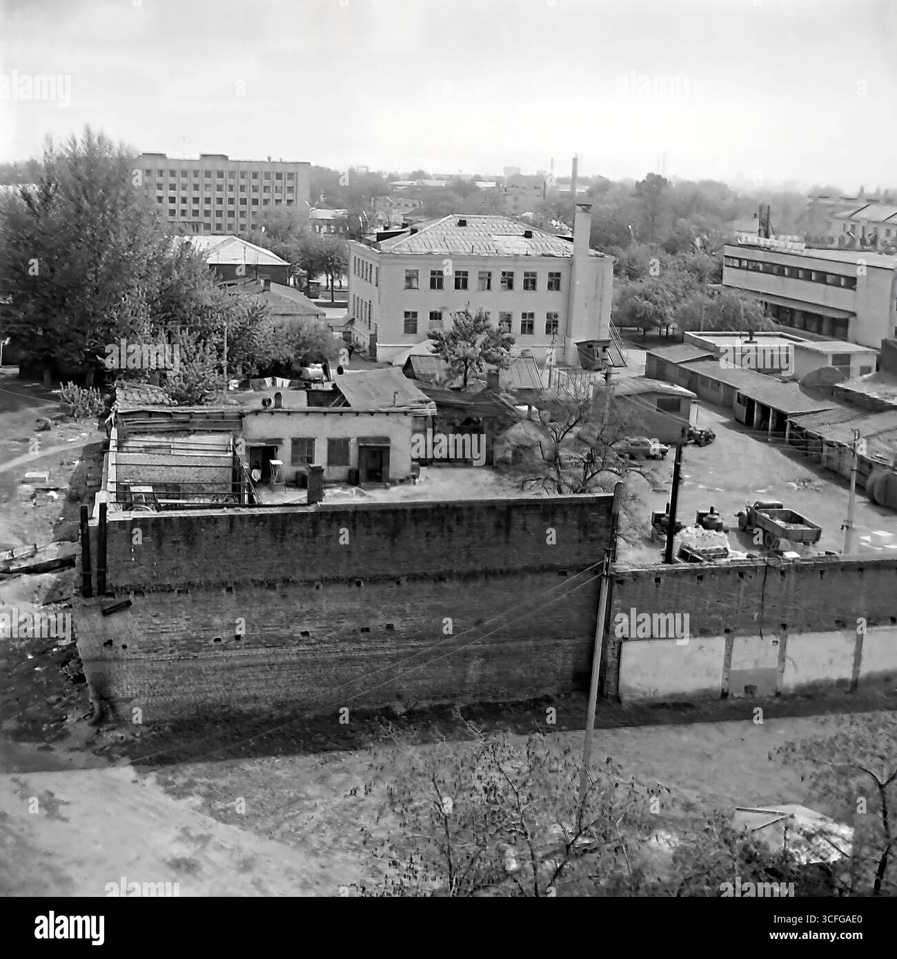 The inner courtyards behind Revolution Square (now Soborna Sq) in the center of Sloviansk ...