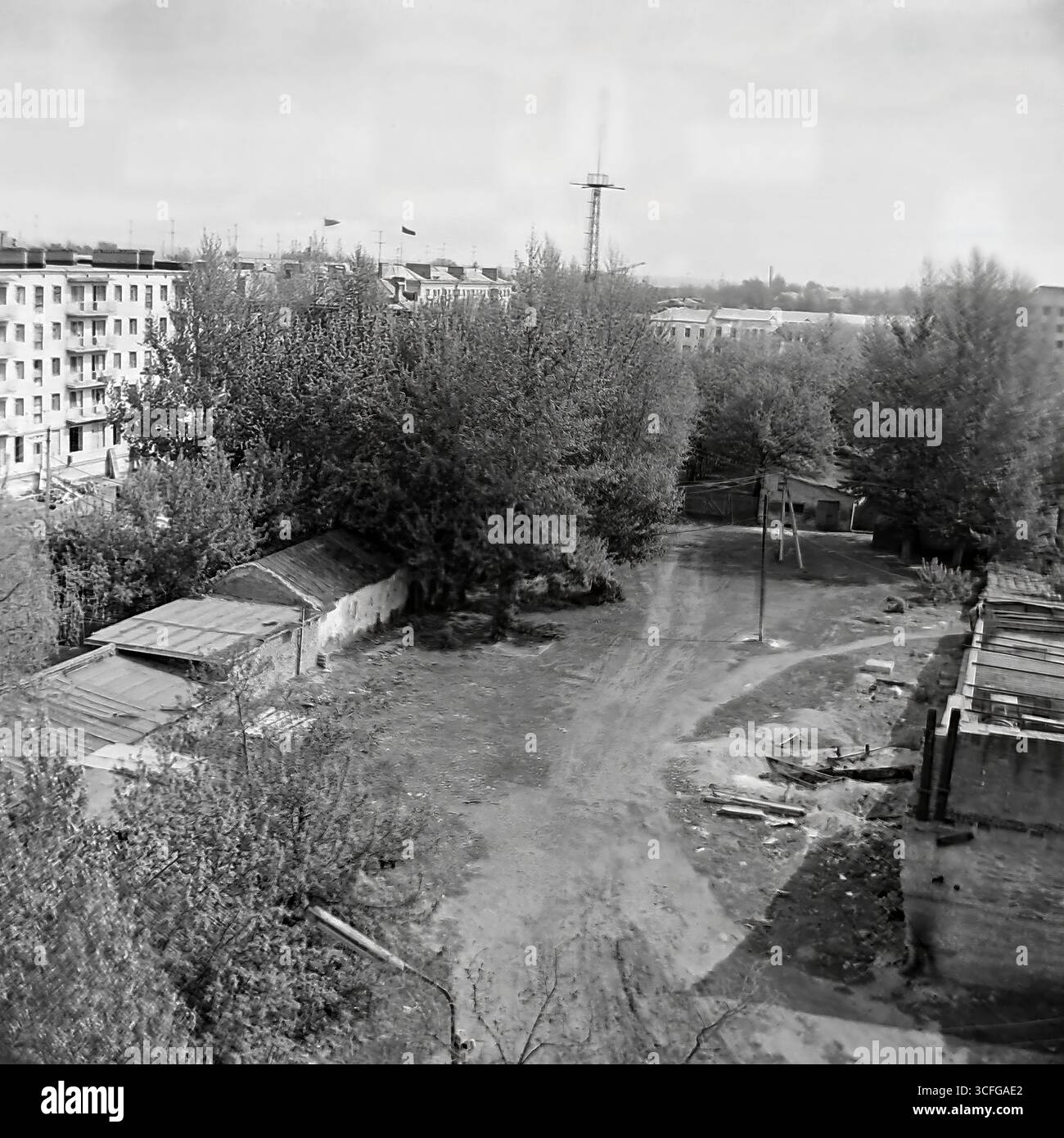 The inner courtyards behind Revolution Square (now Soborna Sq) in the center of Sloviansk ...