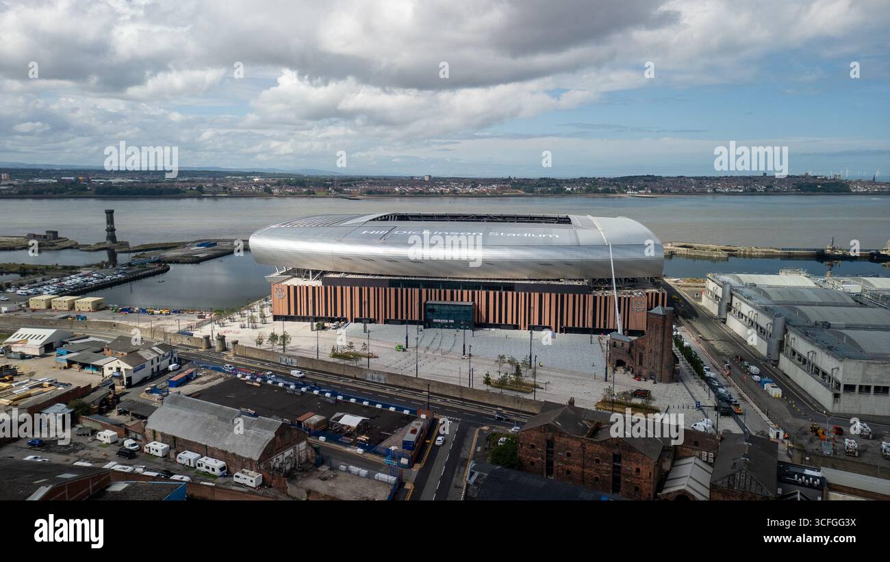 Aerial drone view of Hill Dickinson Stadium, Everton FC’s new home at ...