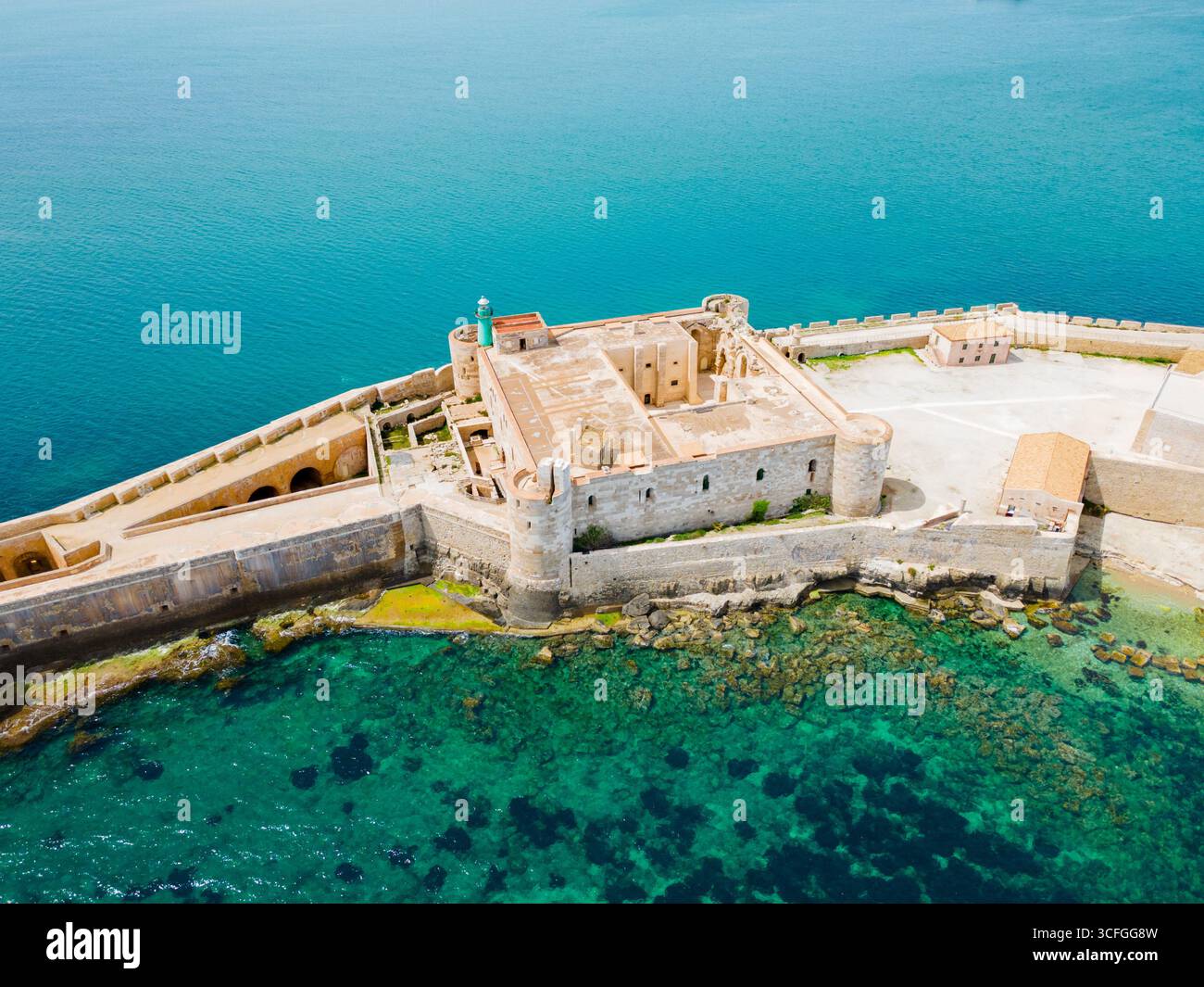 The Castello Maniace or Maniace Castle and Citadel aerial panoramic ...