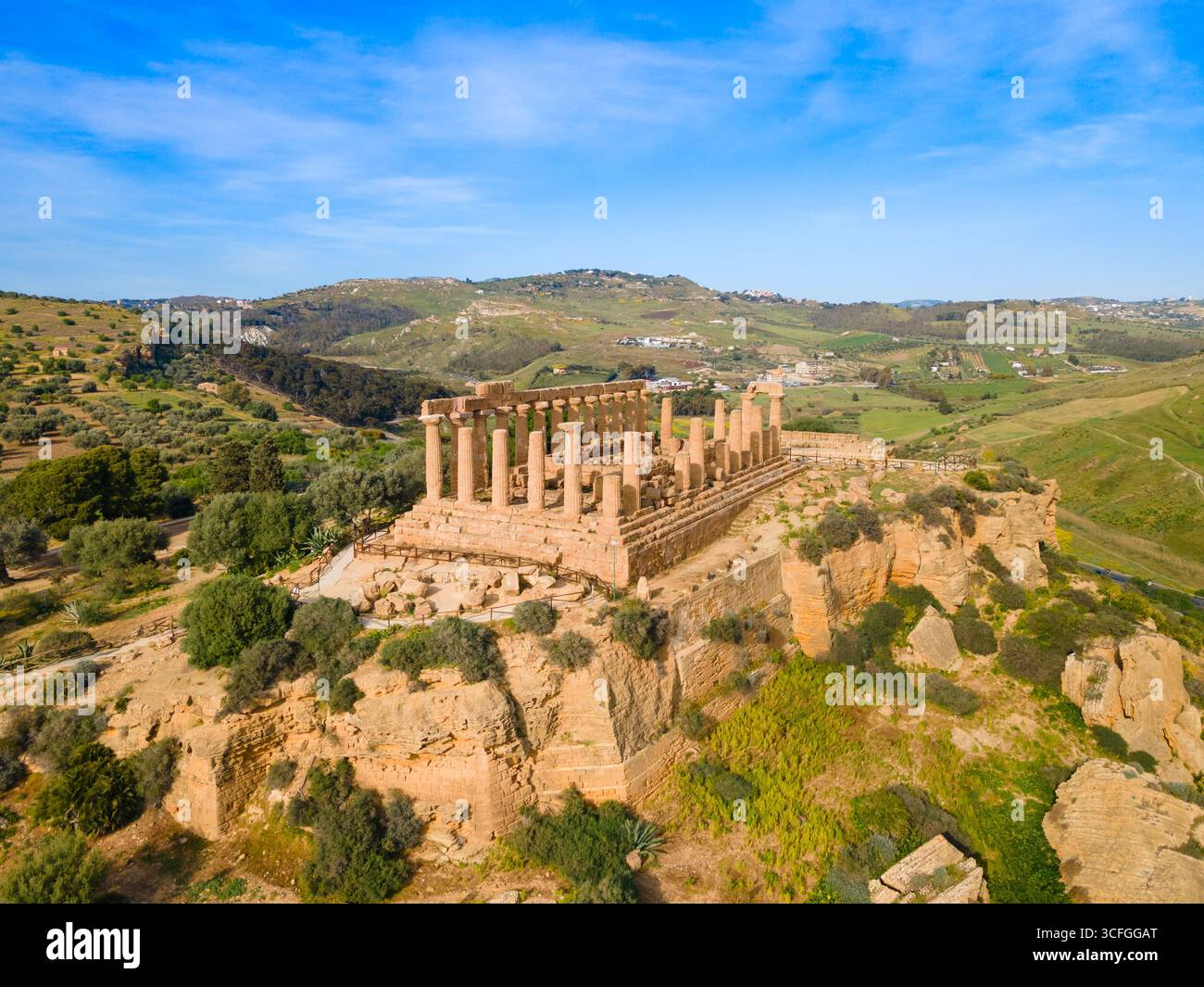 Temple of Hera aerial panoramic view at the Valley of the Temples. It ...