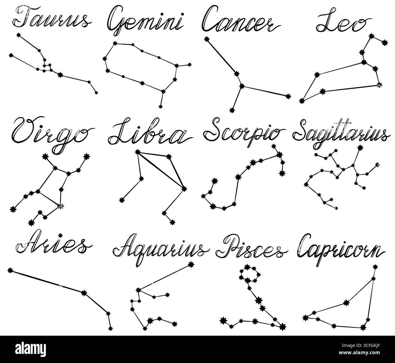 Virgo icon vector astrological Black and White Stock Photos & Images ...