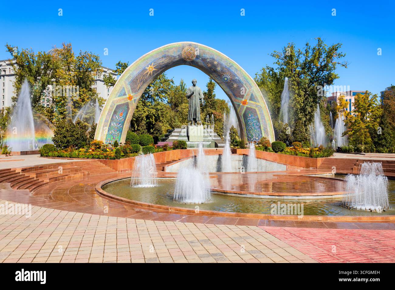 Dushanbe, Tajikistan - October 21, 2022: The statue of Rudaki poet at ...