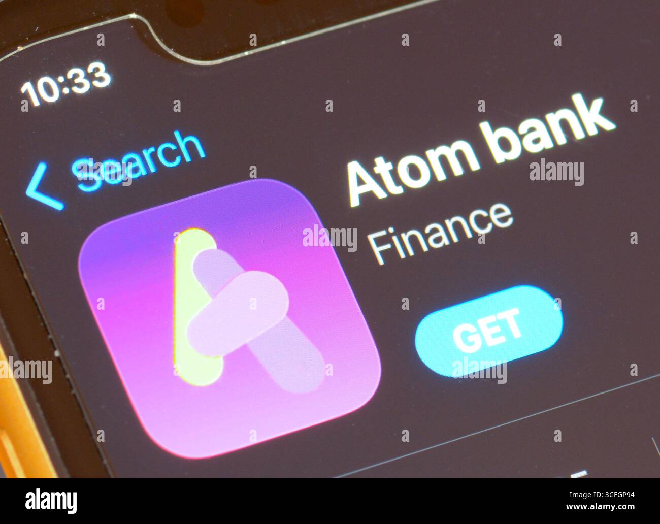 Atom challenger bank logo hi-res stock photography and images - Alamy